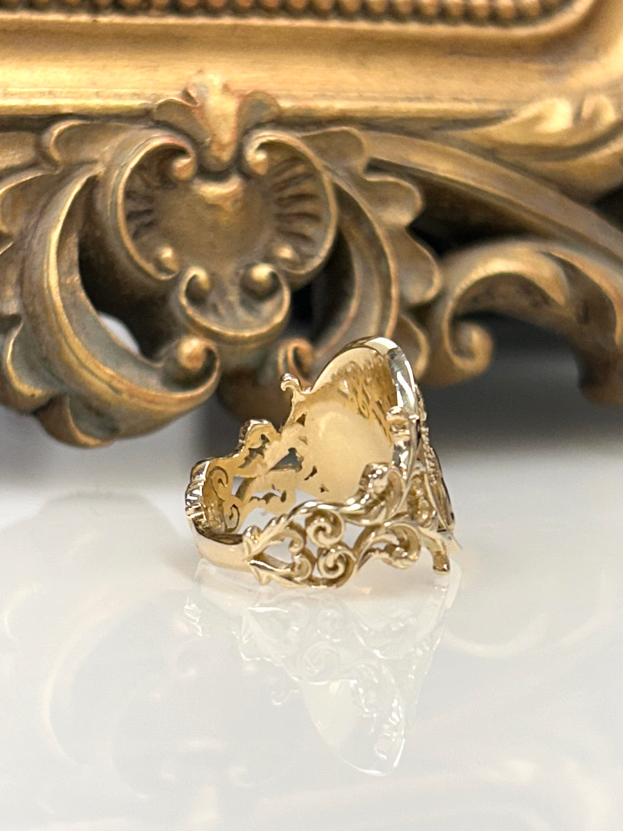9ct Y/G Ornate Guardian Angel Ring – D’S Fine Jewellery & Accessories